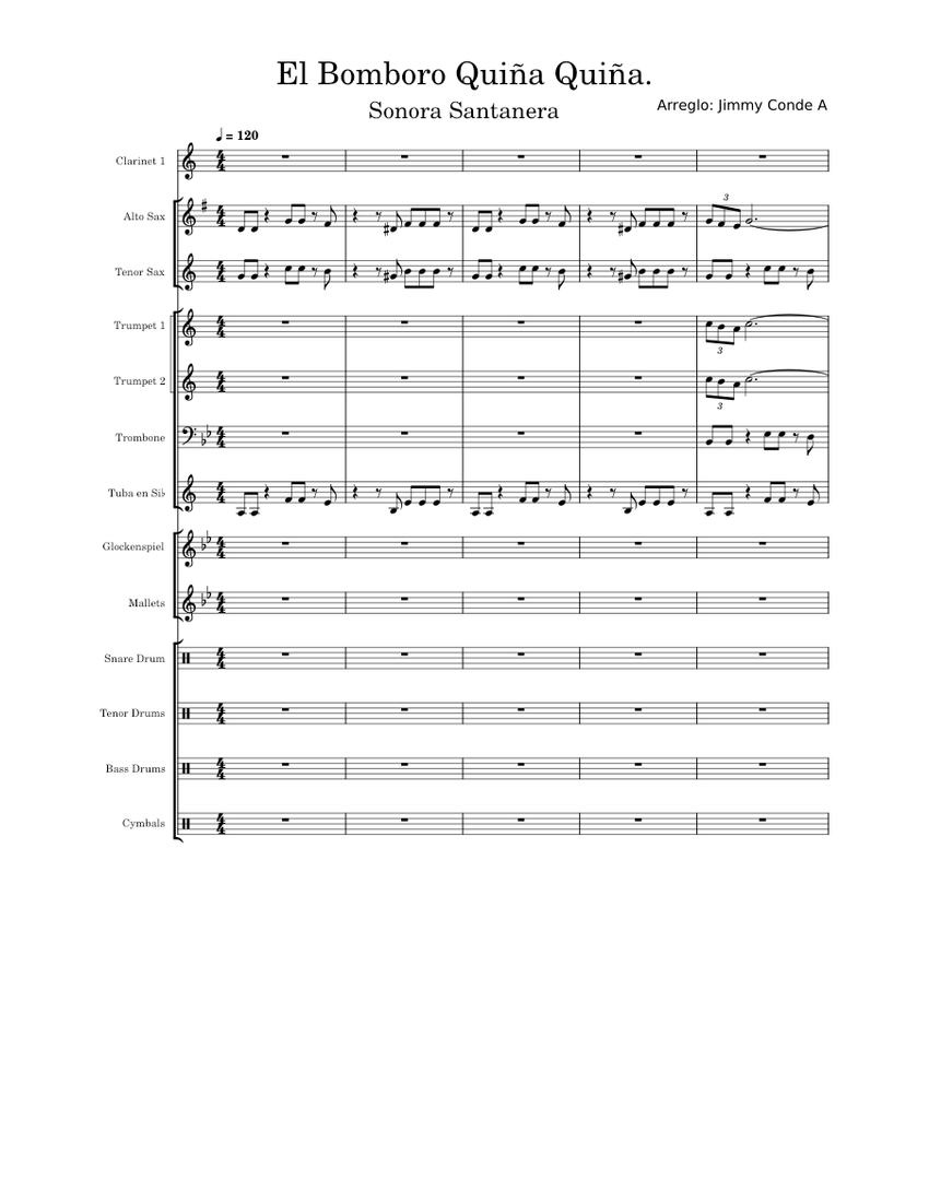 El bomboro El_Bomboro_Quiña_Quiña. Sheet Music for Trombone, Tuba ...