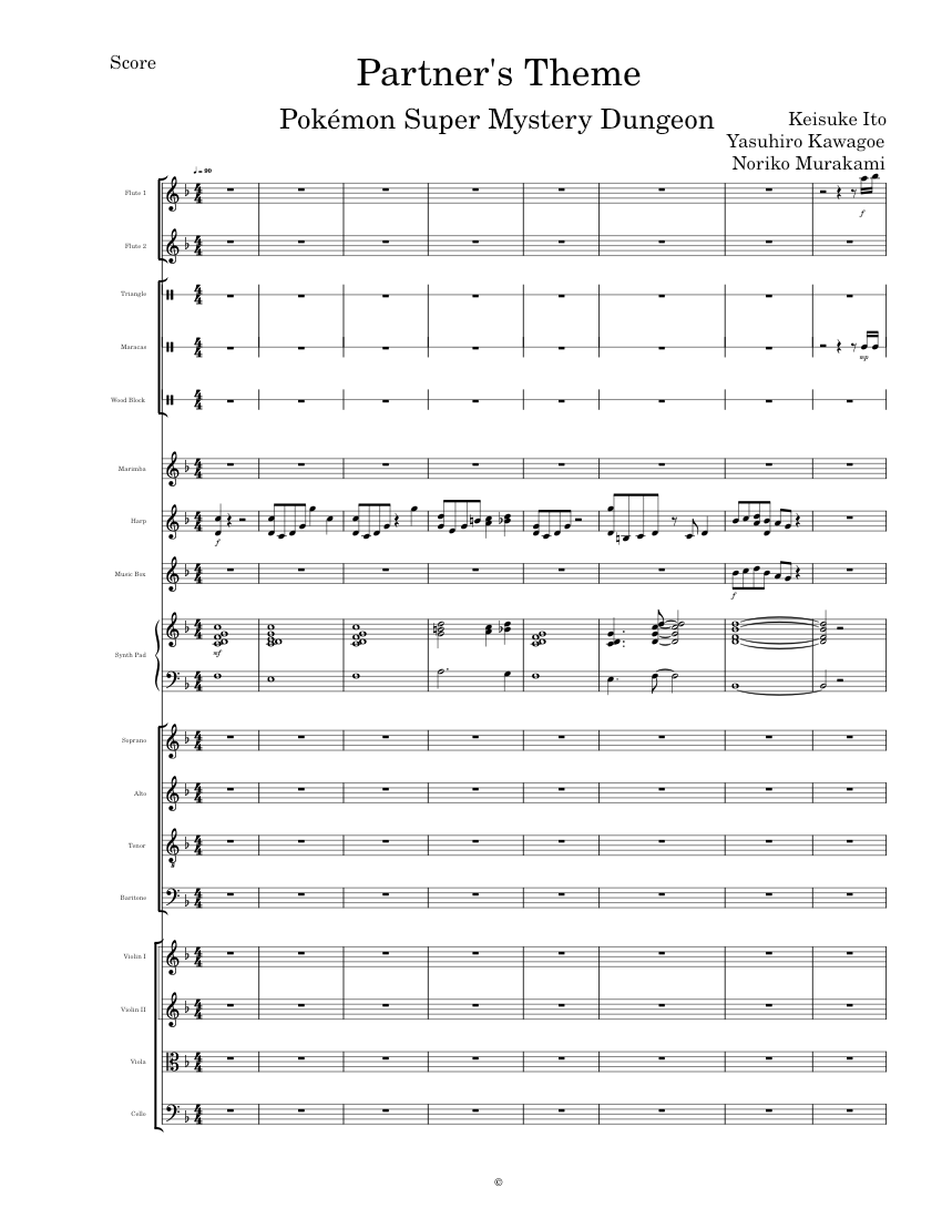 Partner's Theme (Pokémon Super Mystery Dungeon) - Transcribed Score ...
