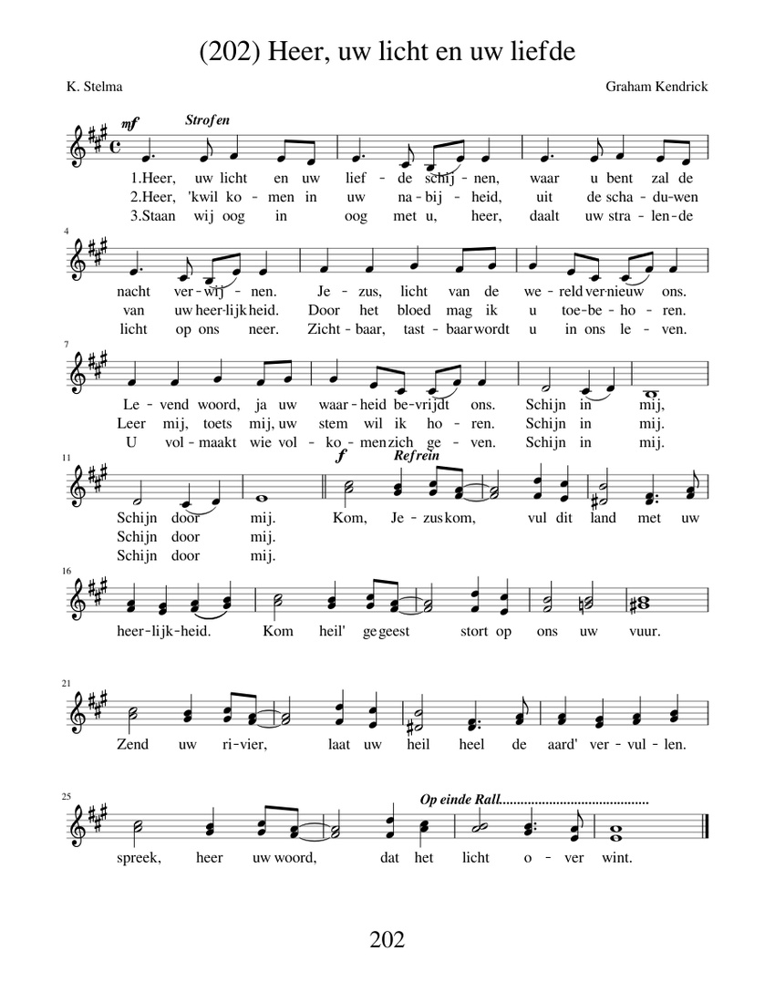 (202) Heer, uw licht en uw liefde Sheet music for Vocals (Solo ...