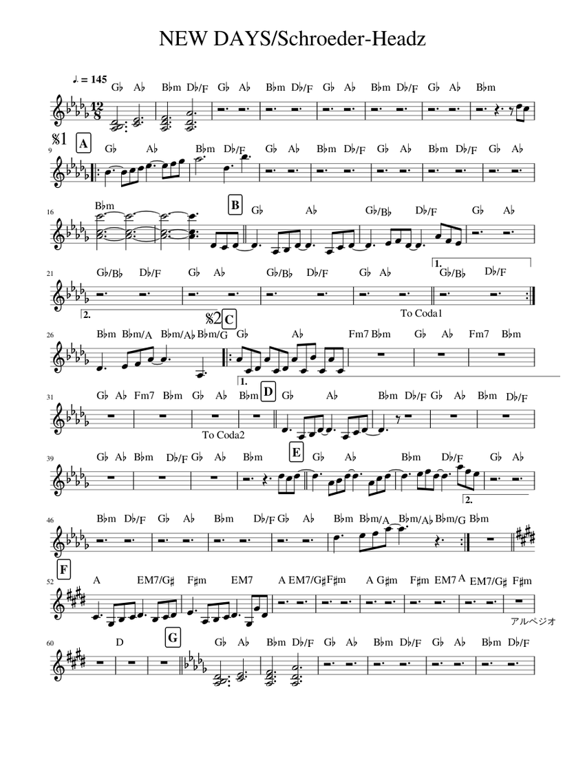 NEW DAYS Schroeder Headz Sheet Music for Vocals (Solo) | MuseScore.com