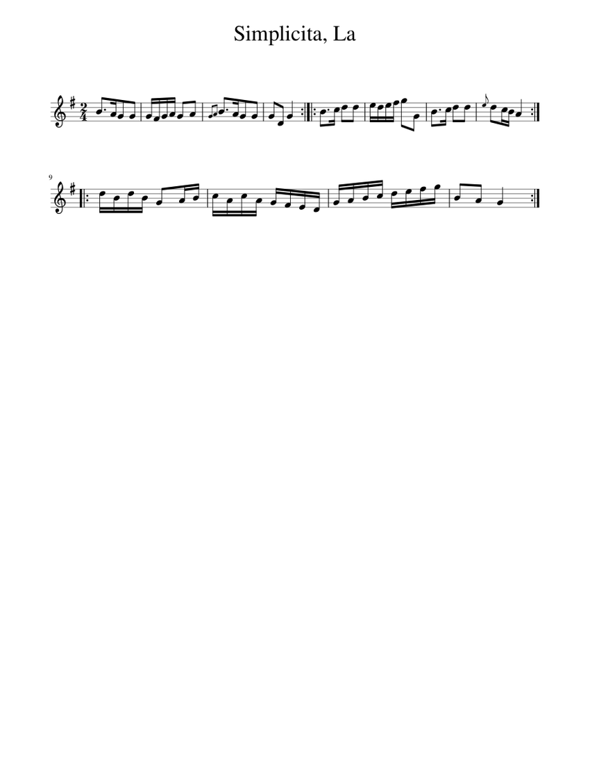 Simplicita, La Sheet music for Piano (Solo) Easy | Musescore.com