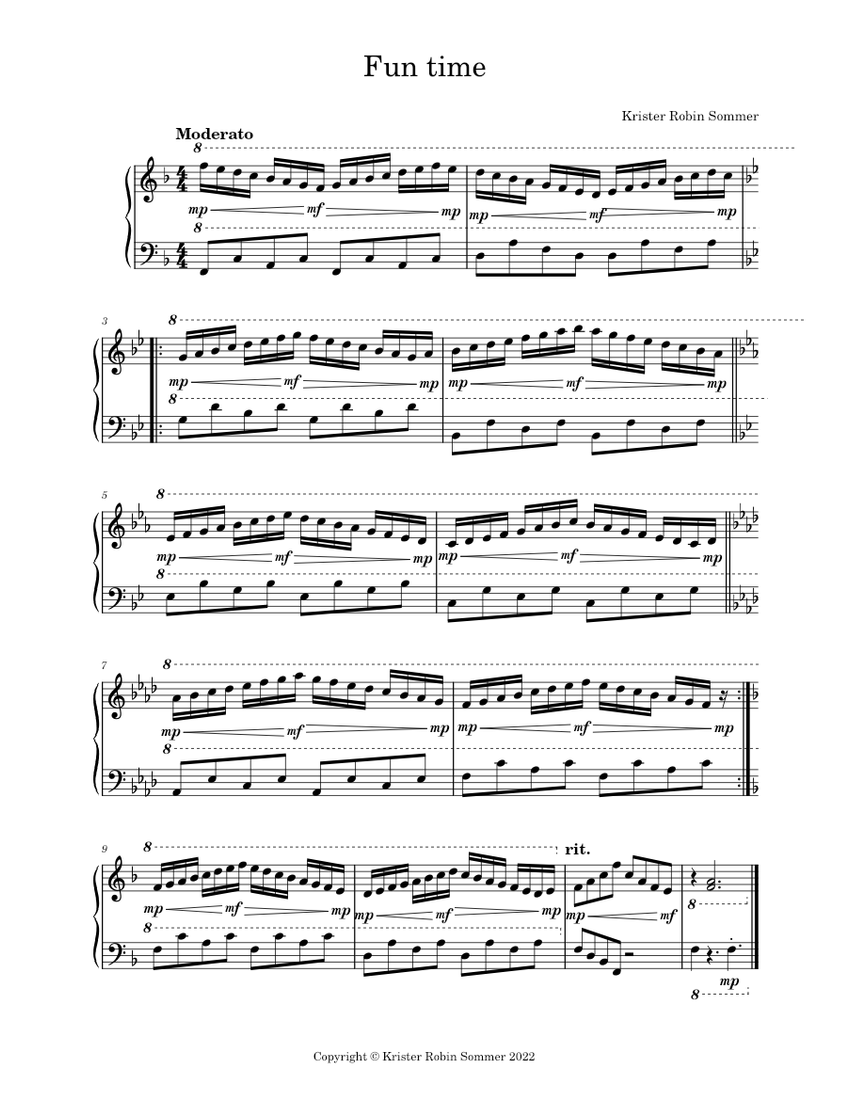Fun time Sheet music for Piano (Solo) | Musescore.com