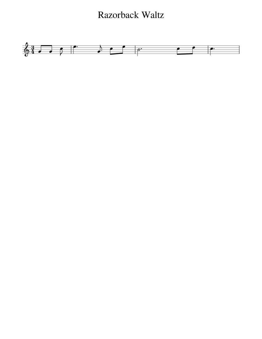 Razorback Waltz Sheet music for Piano (Solo) | Musescore.com