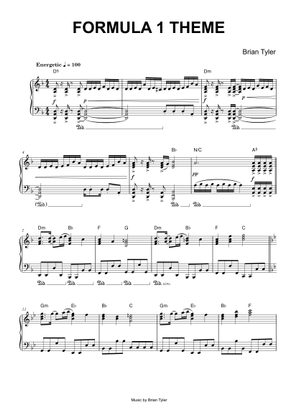 F1 theme song Sheet Music for Piano (Solo) | MuseScore.com
