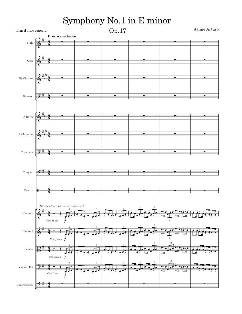 Symphony No. 1 E minor, Op.17 3rd mov (Allegro con brio) - Jaime Arturo Sheet music for Trombone ...