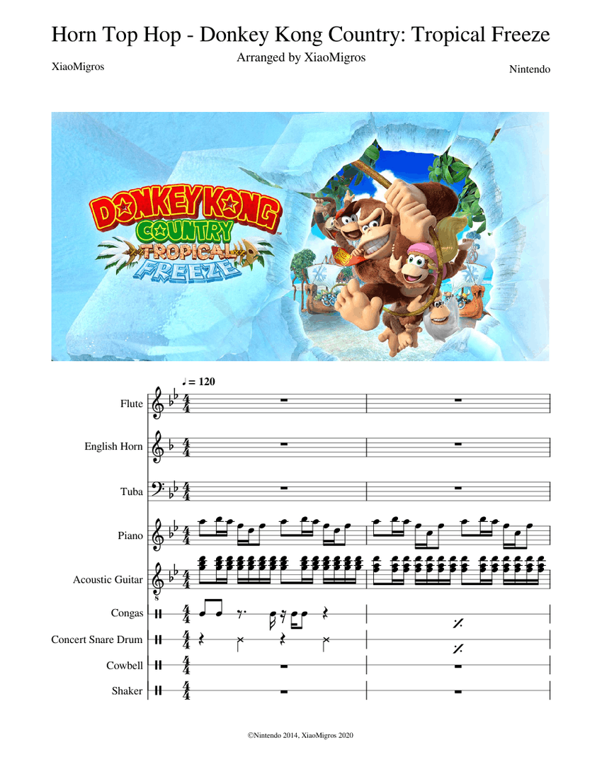 Horn Top Hop - Donkey Kong Country Tropical Freeze Sheet Music for ...