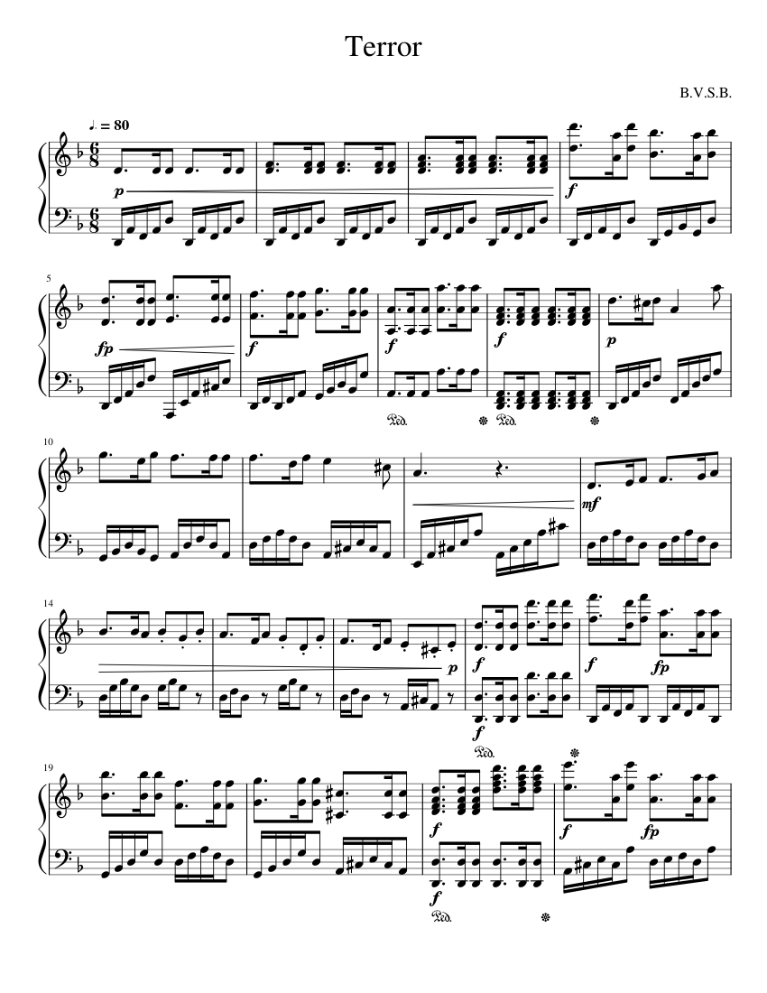 Terror Sheet Music for Piano (Solo) | MuseScore.com