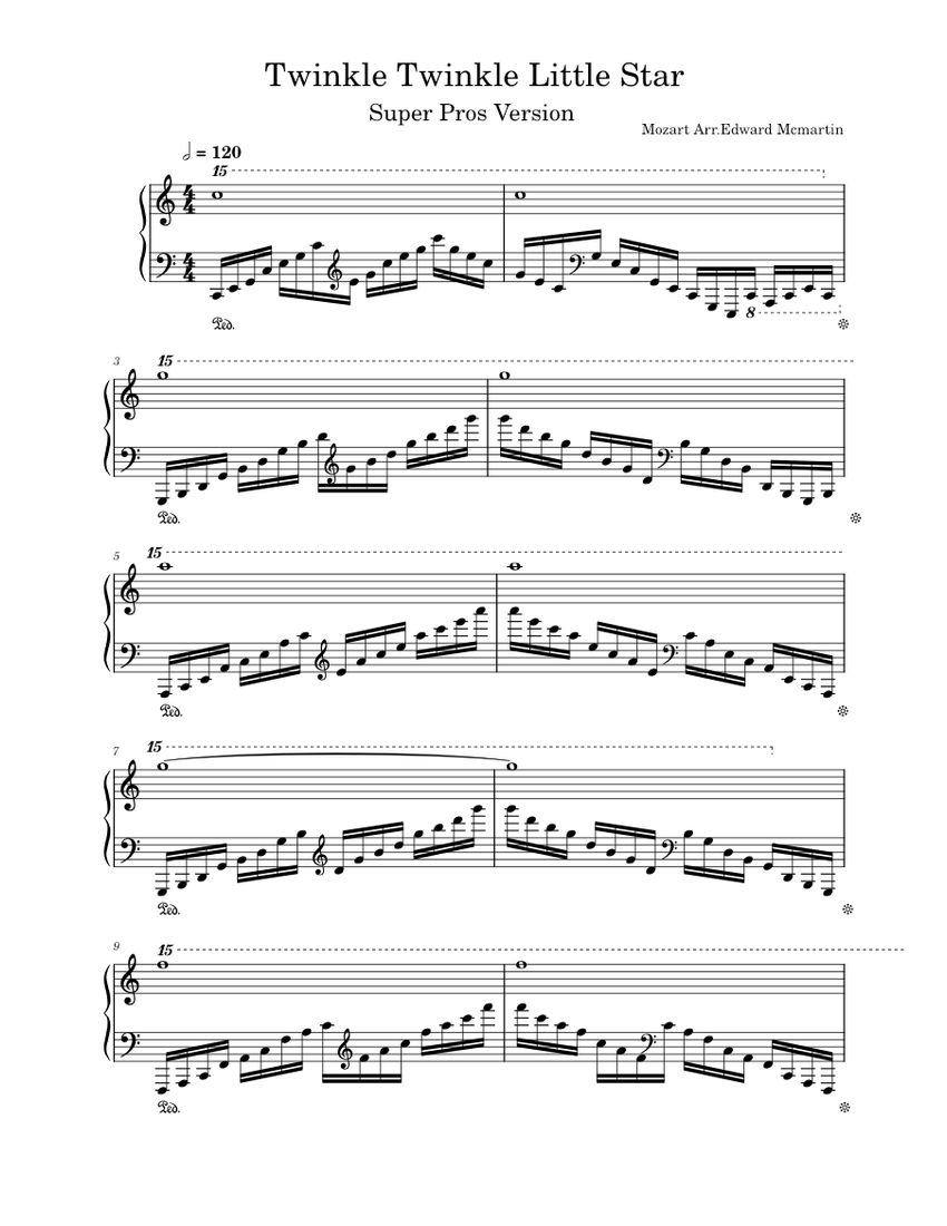 Twinkle Twinkle Little Star Sheet music for Piano (Solo) Easy ...