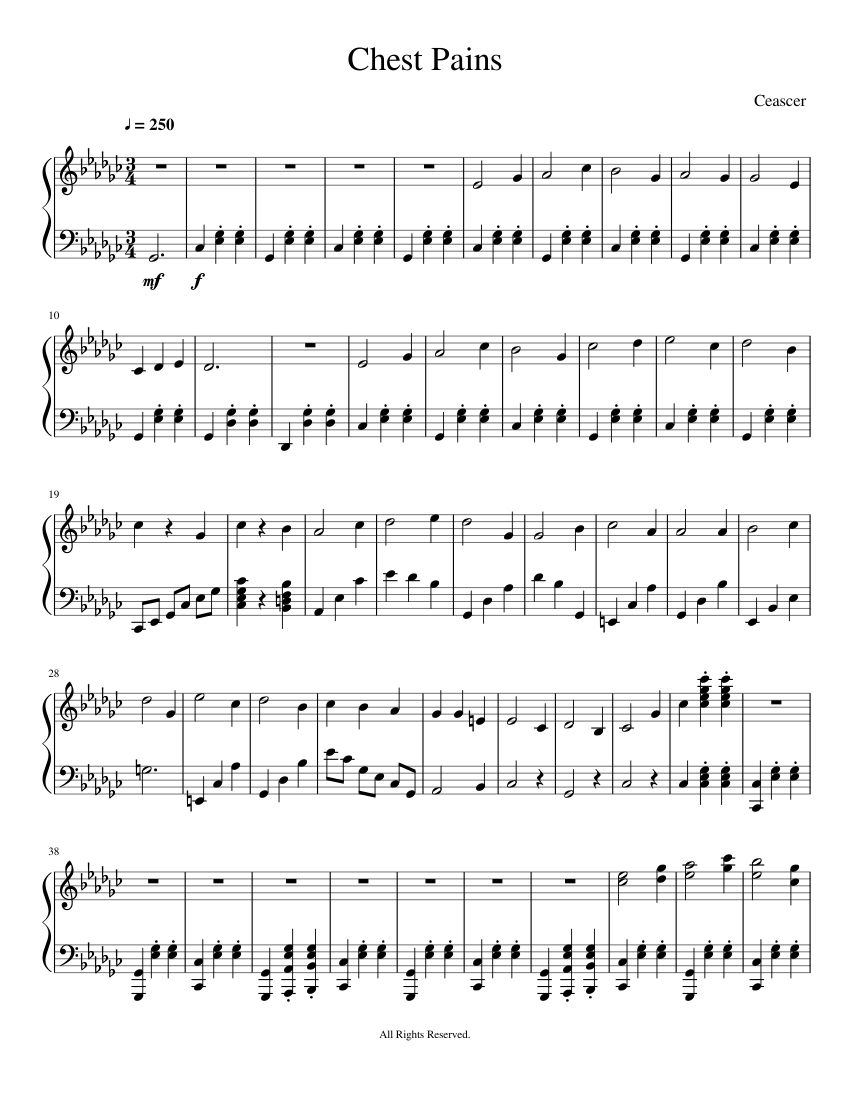 Chest Pains Sheet music for Piano (Solo) | Musescore.com
