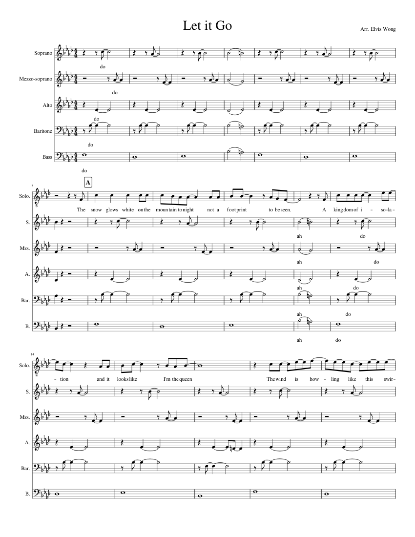 Let it Go Sheet Music for Soprano, Alto, Bass voice, Vocals & more ...