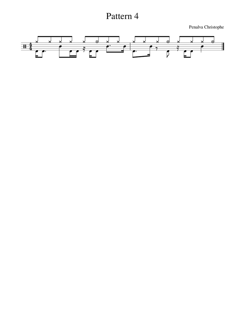 Pattern 4 Sheet music for Drum group (Solo) | Musescore.com