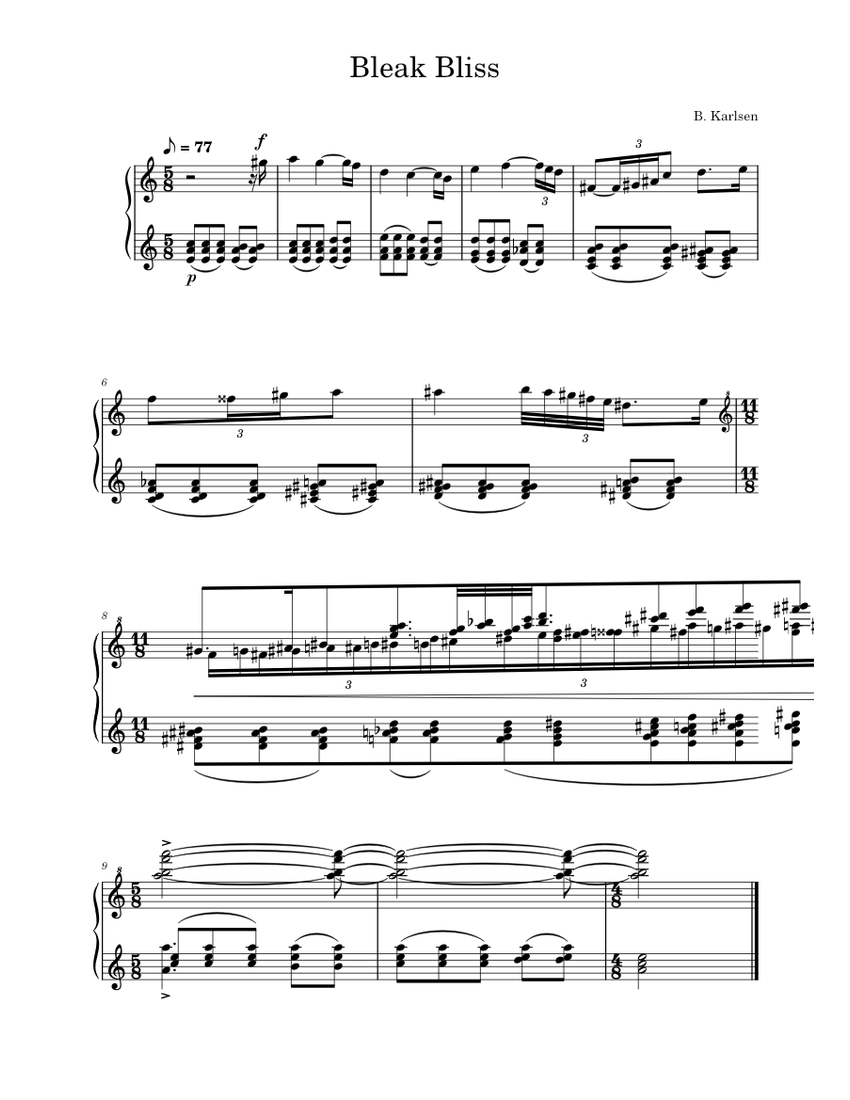 Bleak Bliss - piano tutorial