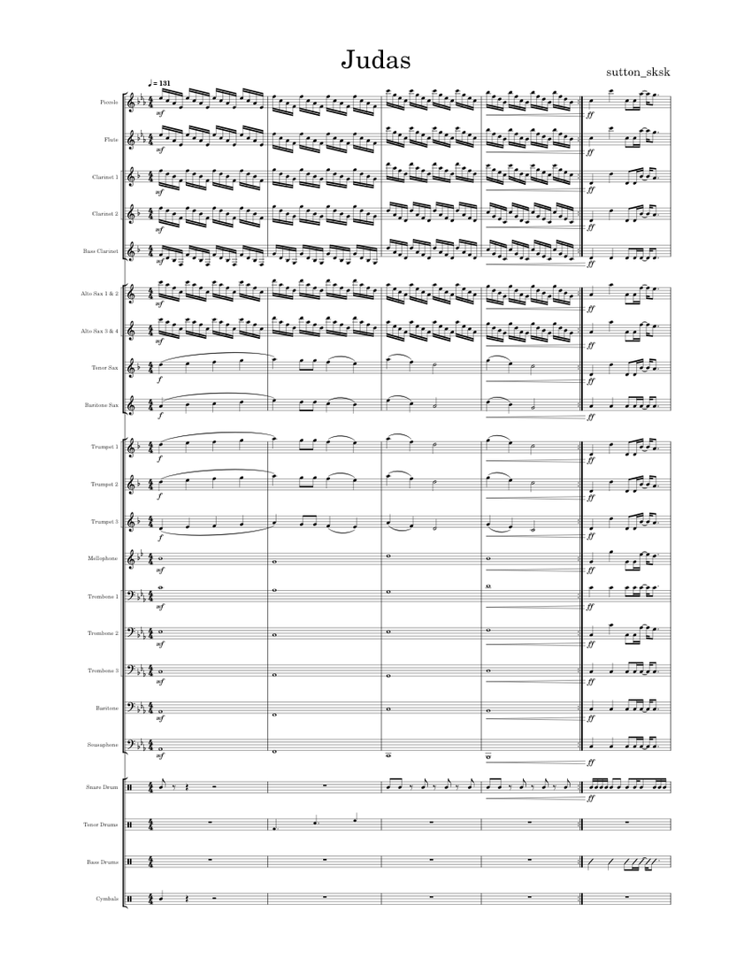 Judas – Lady Gaga (Marching Band Stand Tune Sheet music for Trombone ...