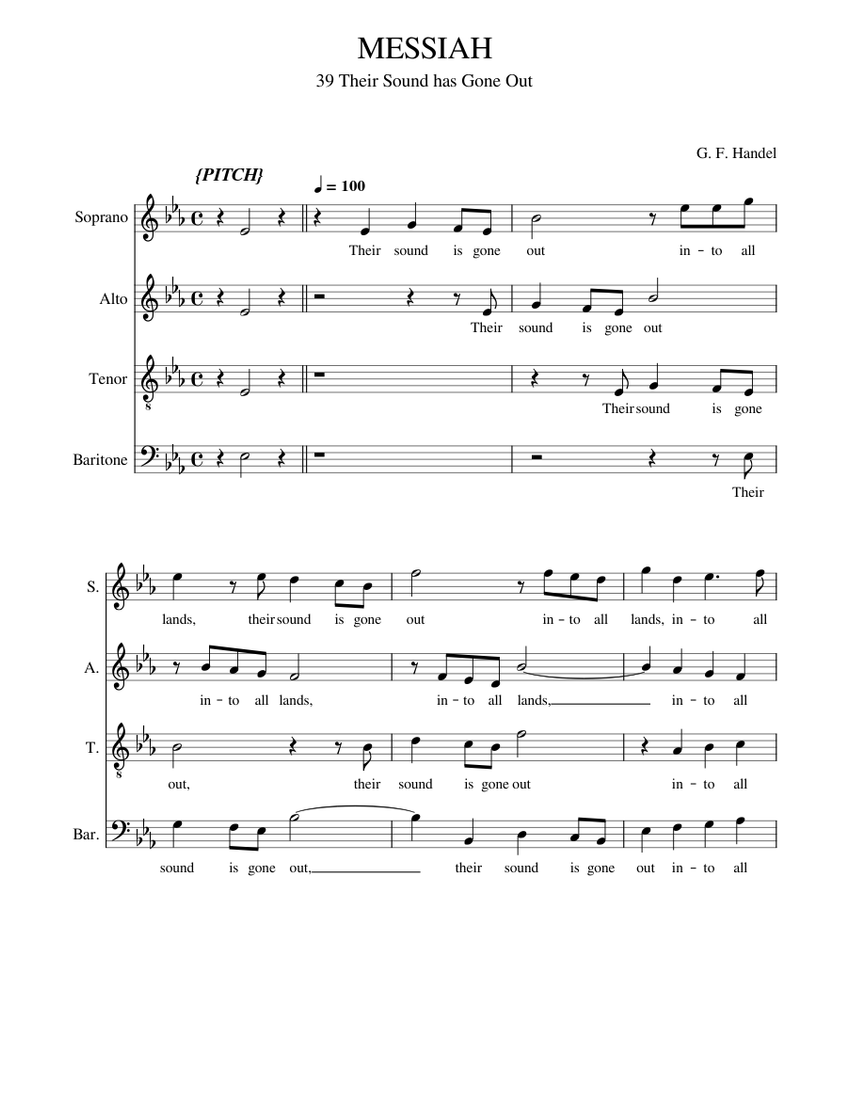 MESSIAH 39 Their Sound Has Gone Out Sheet Music for Soprano, Alto ...