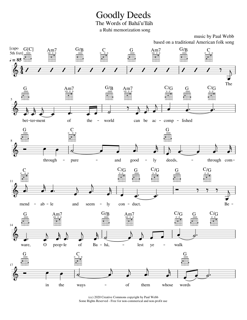 Goodly Deeds Sheet music for Piano (Solo) Easy | Musescore.com