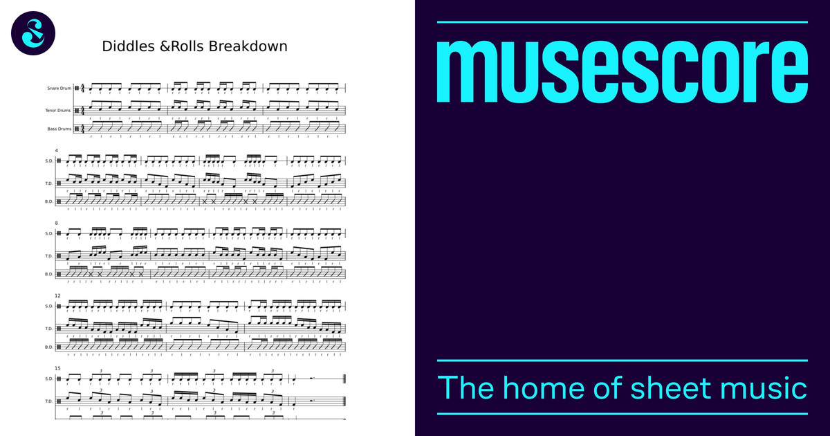 Diddles & Rolls Breakdown Sheet music for Synthesizer, Trumpet other (Mixed Trio) | Musescore.com