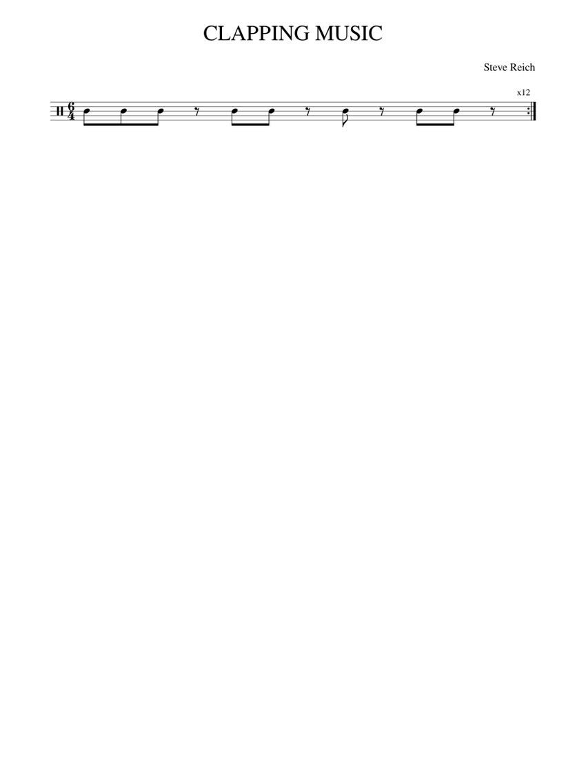 CLAPPING MUSIC Sheet music for Hand clap (Solo) | Musescore.com
