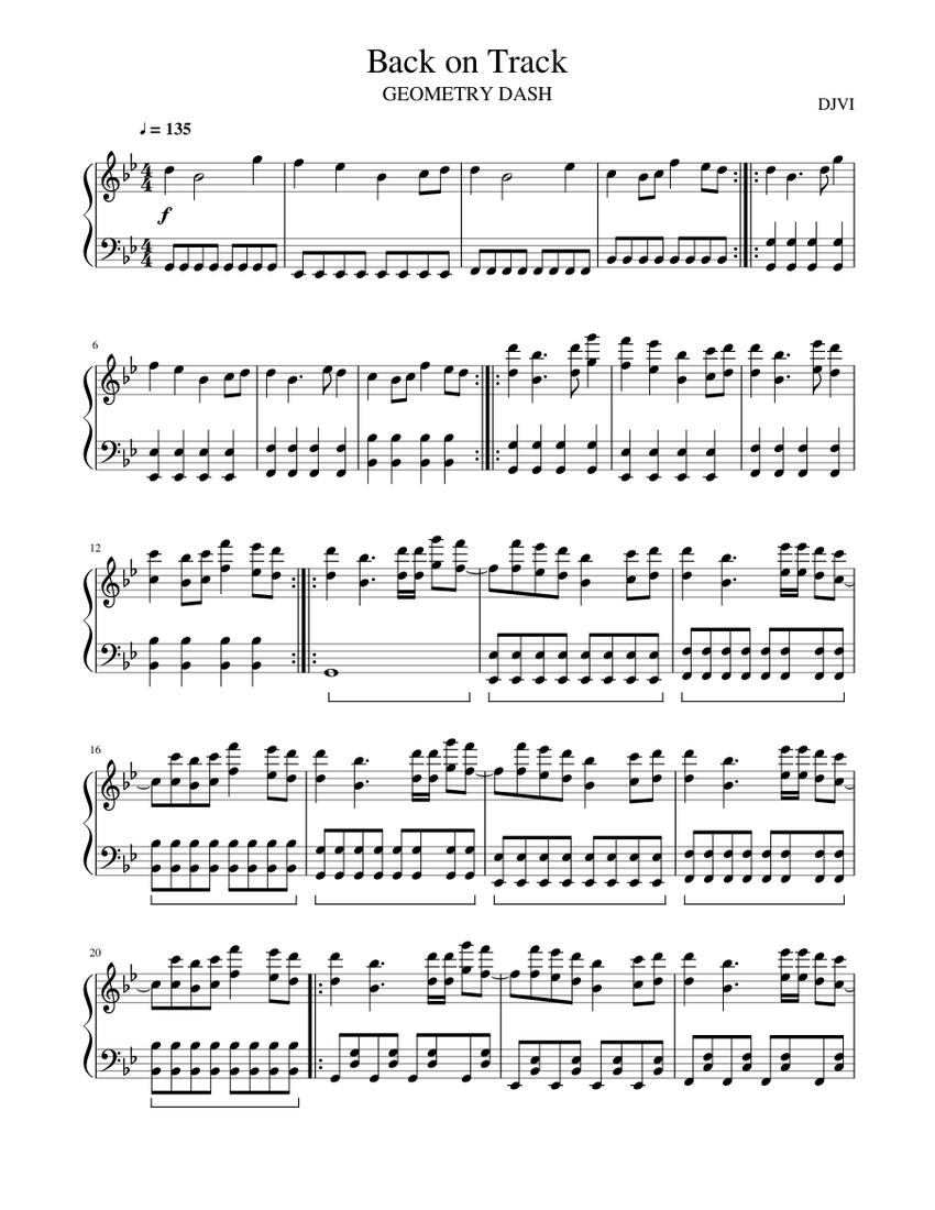 Back on Track Sheet music for Piano (Solo) | Musescore.com