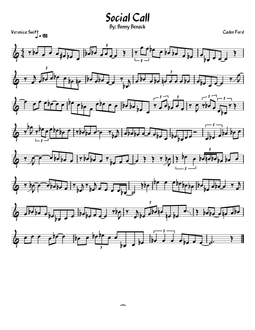 Social Call Sheet music for Piano (Solo) | Musescore.com