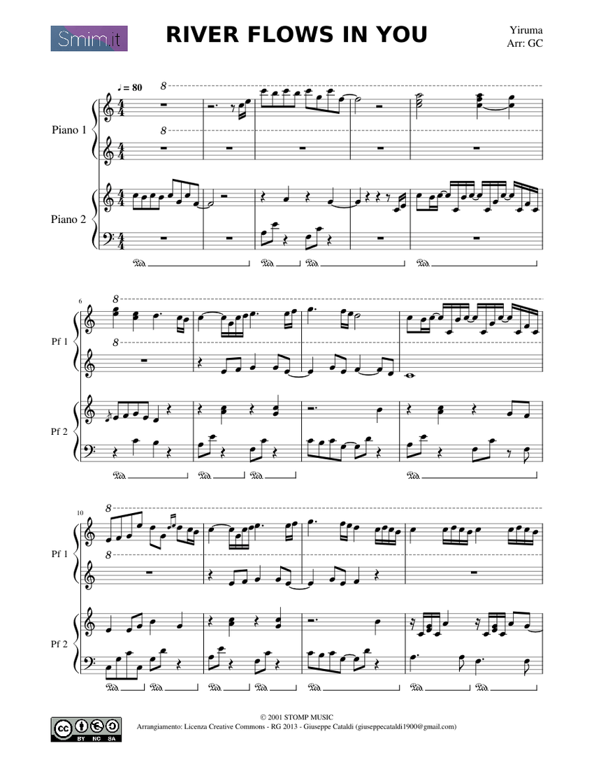 River Flows in You (Yiruma) Sheet music for Piano (Piano Four Hand ...