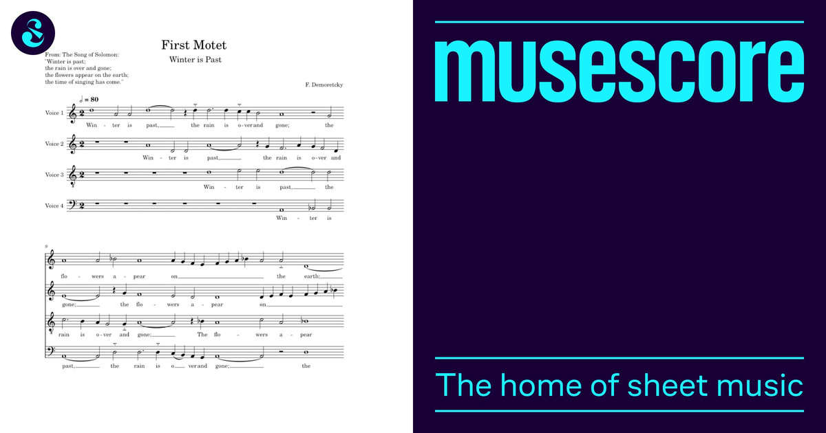 First_Motet__Winter_is_Past (mod by GLA) Sheet music for Voice (other ...