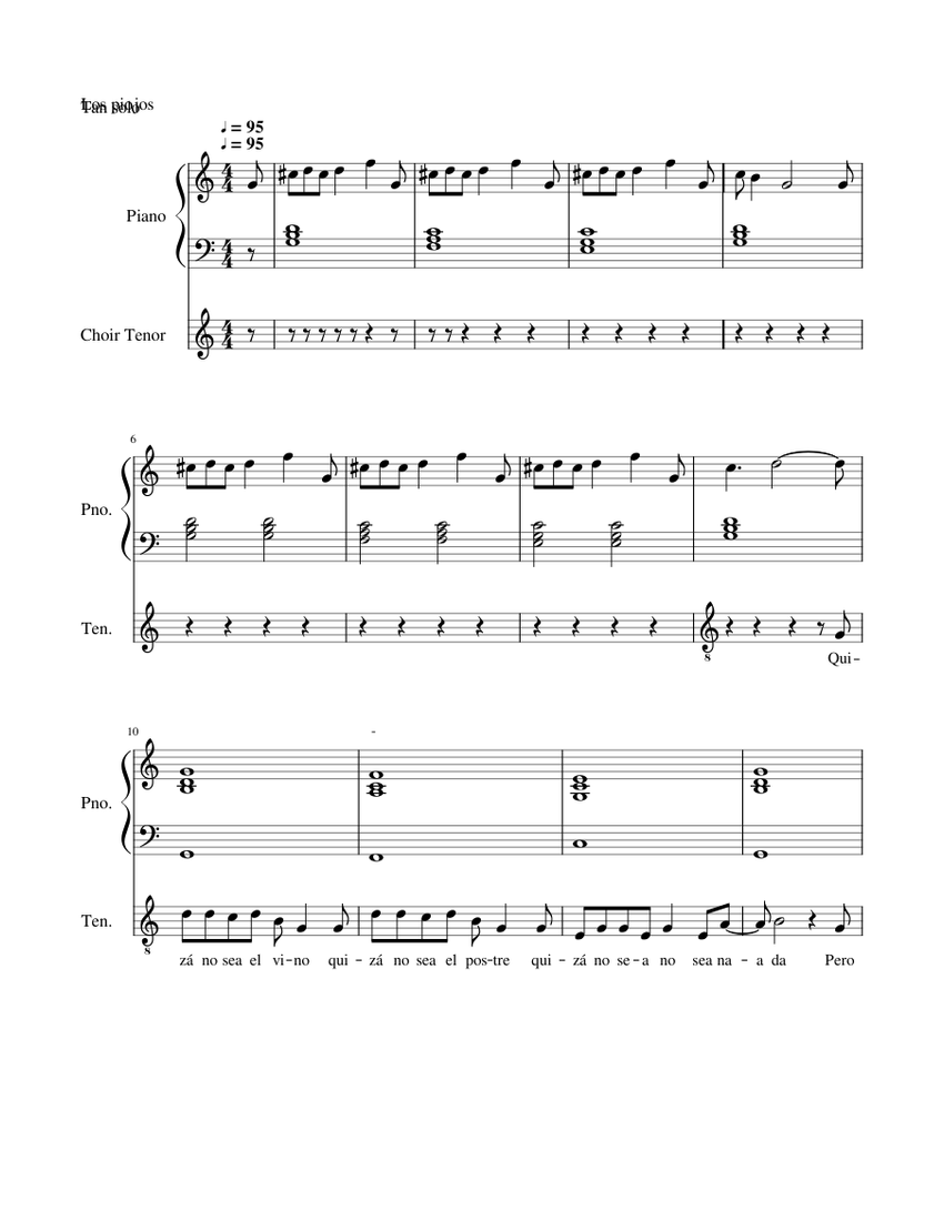Tan solo (1) Sheet Music for Piano (Solo) | MuseScore.com