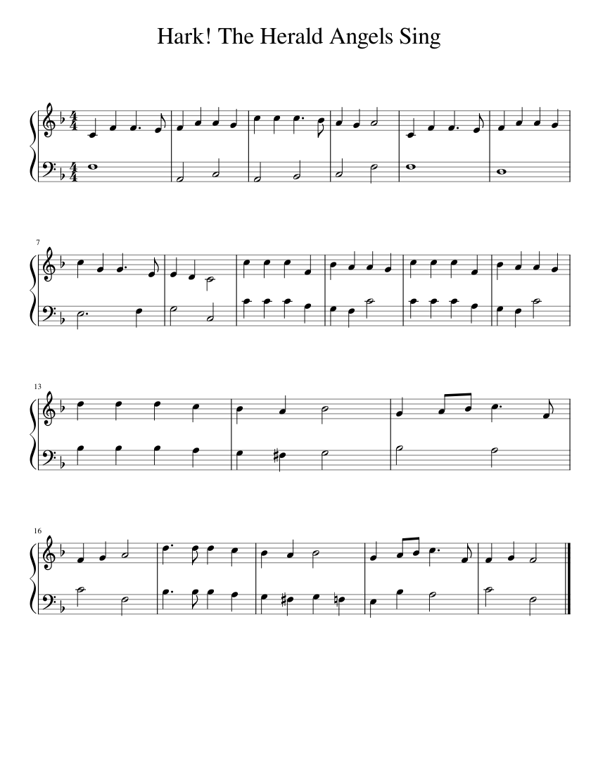 Hark the herald angels sing – Misc Christmas Sheet music for Piano ...