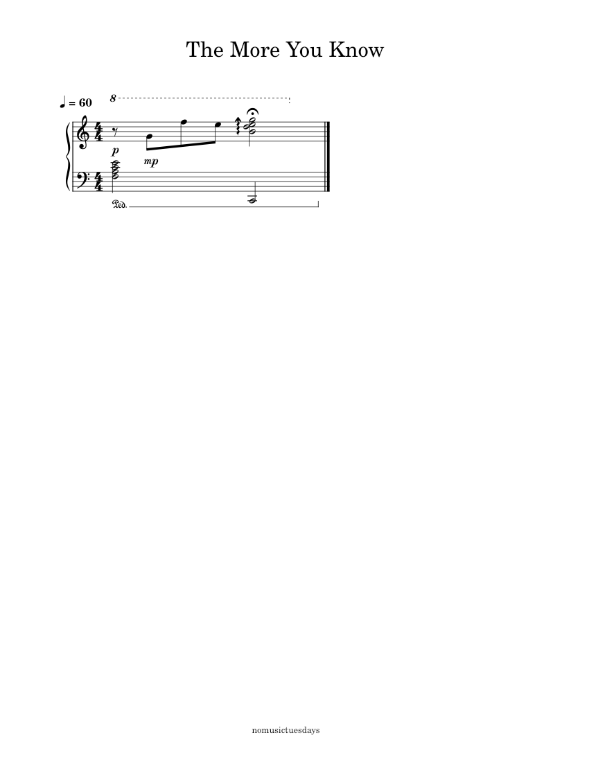 The More You Know – Unknown Sheet Music for Piano (Solo) easy ...