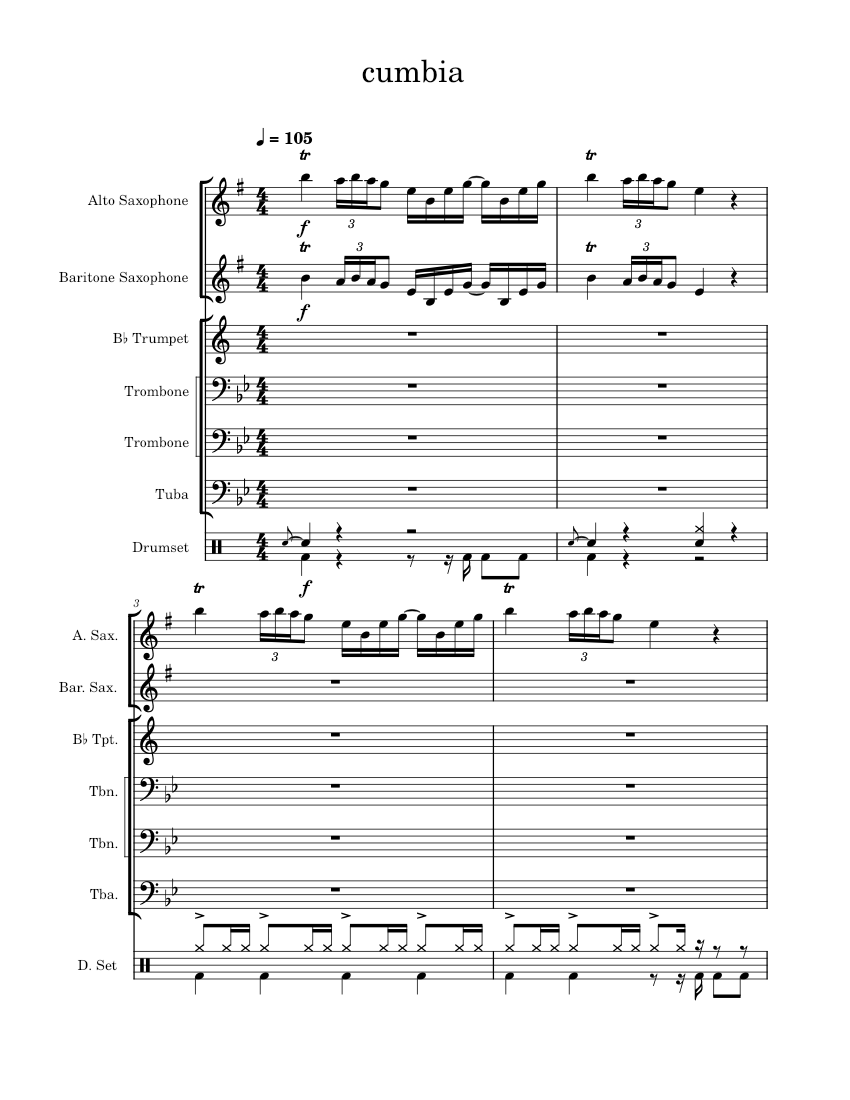 Cumbia de La Cobra – Fito Olivares Cumbia de La Cobra – Score Sheet ...