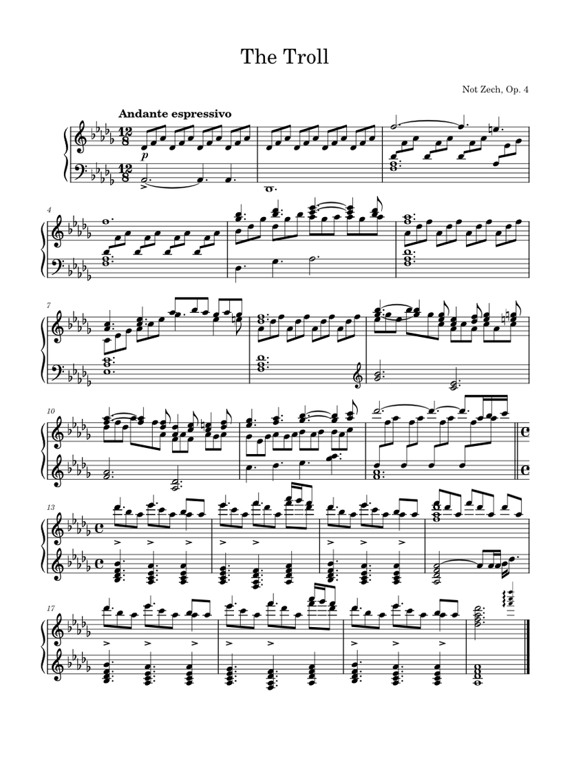 The Troll Sheet music for Piano (Solo) | Musescore.com