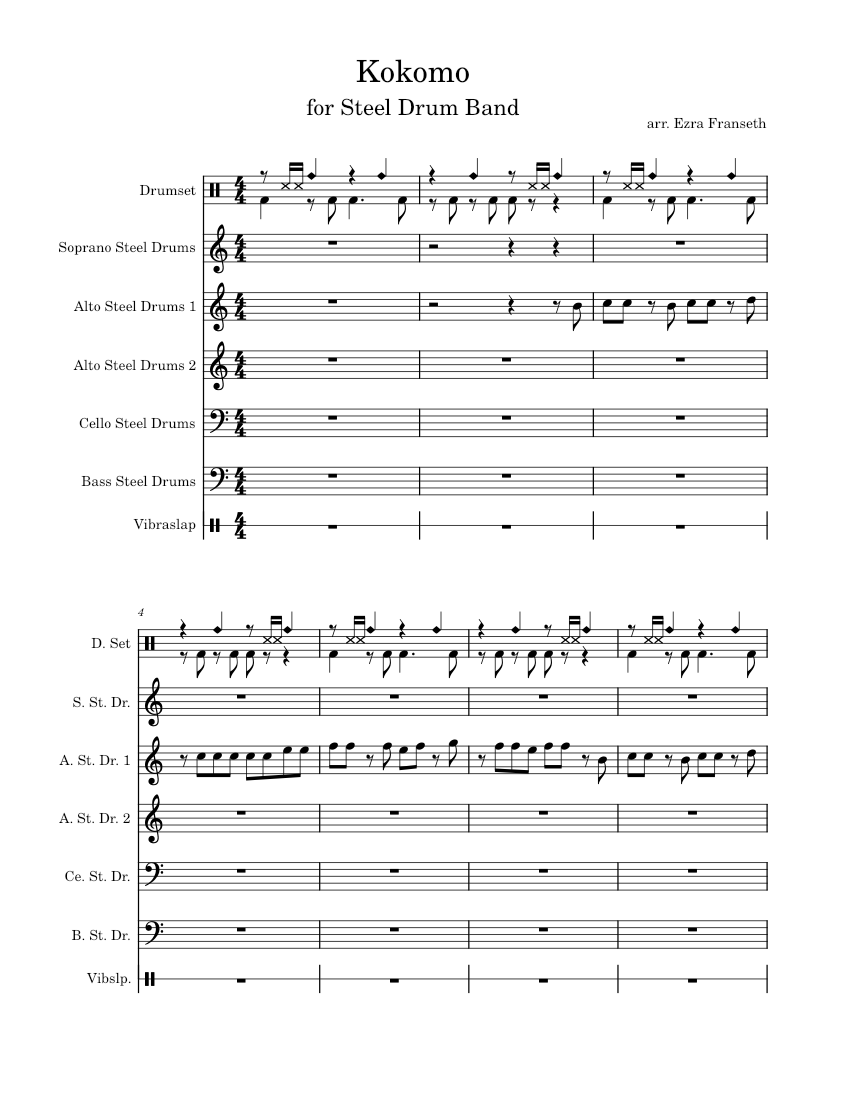 Kokomo – The Beach Boys for Steel Drum Band Sheet Music for Drum group ...