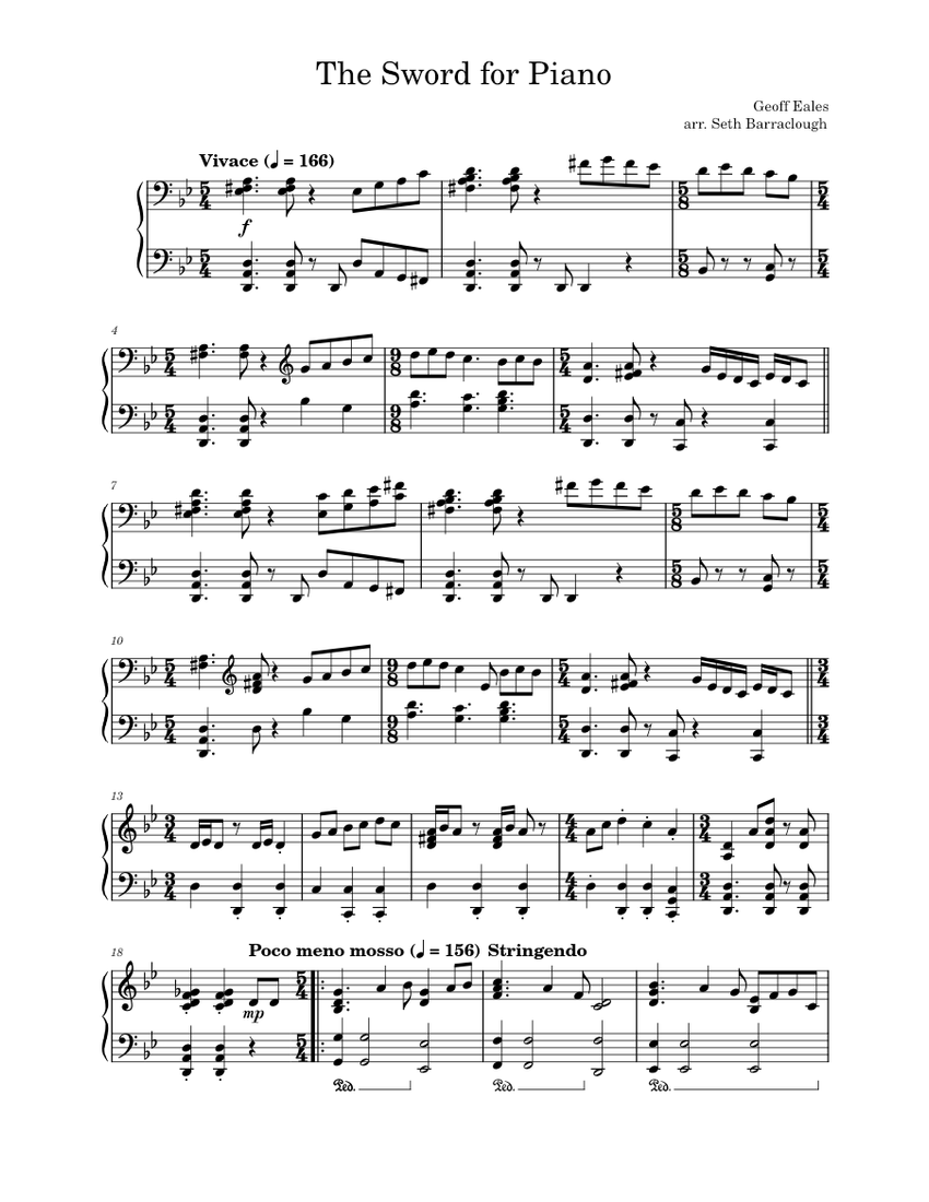 The Sword – Geoff Eales Sheet music for Piano (Solo) | Musescore.com