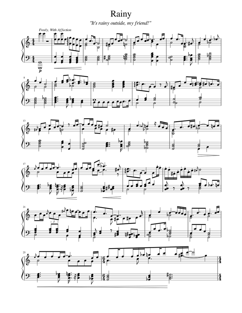 Rainy Sheet music for Piano (Solo) | Musescore.com