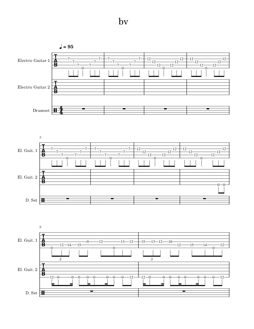 bv Sheet music for Guitar, Drum group (Solo) | Musescore.com