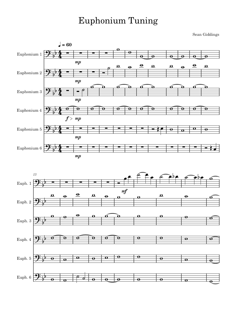 Euphonium Tuning Sheet music for Euphonium (Brass Ensemble) | Musescore.com