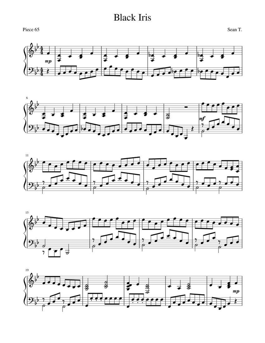 Black Iris Sheet music for Piano (Solo) Easy | Musescore.com