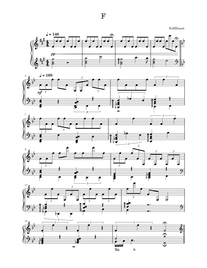 F Sheet music for Piano (Solo) | Musescore.com