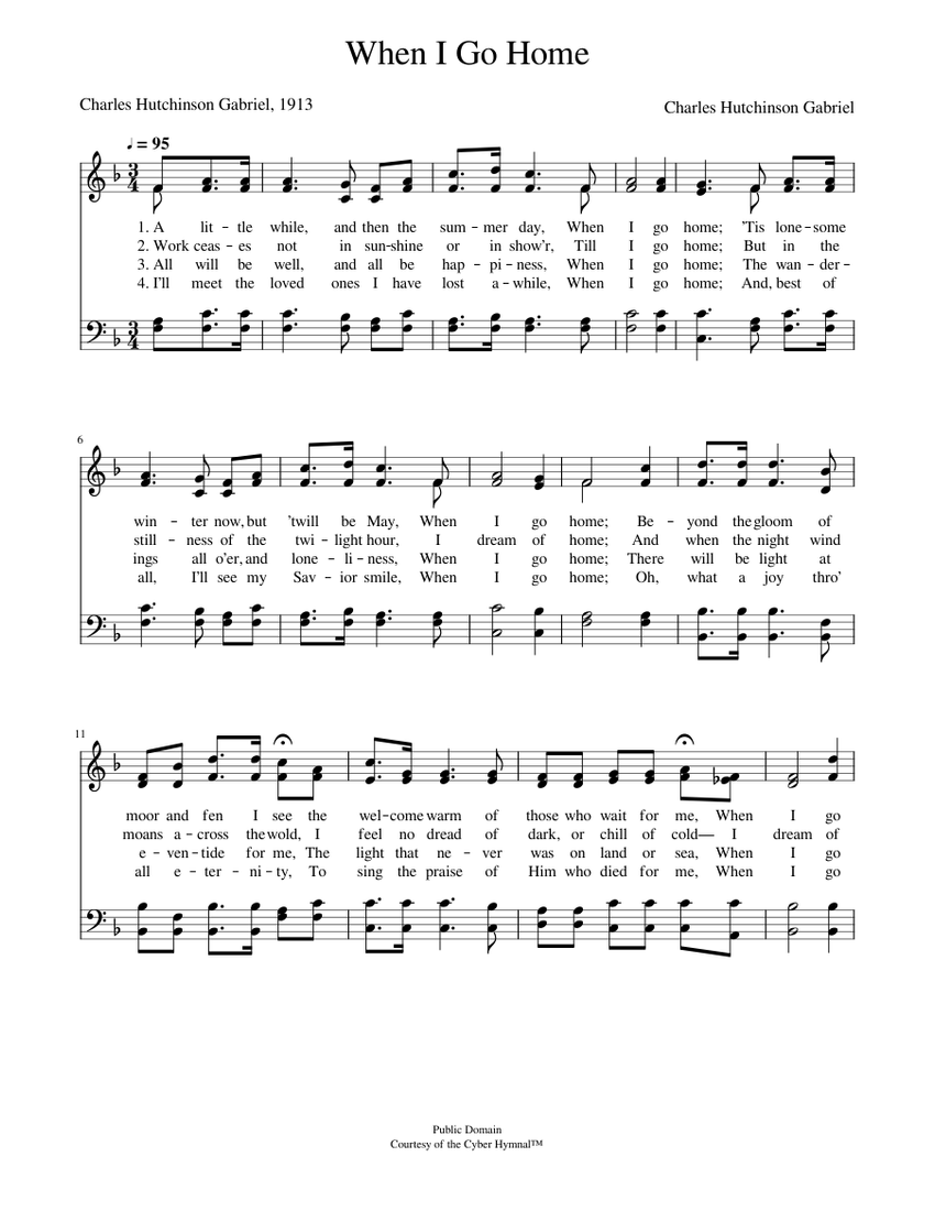 When i go home - Charles H. Gabriel Sheet music for Piano (Piano Duo ...