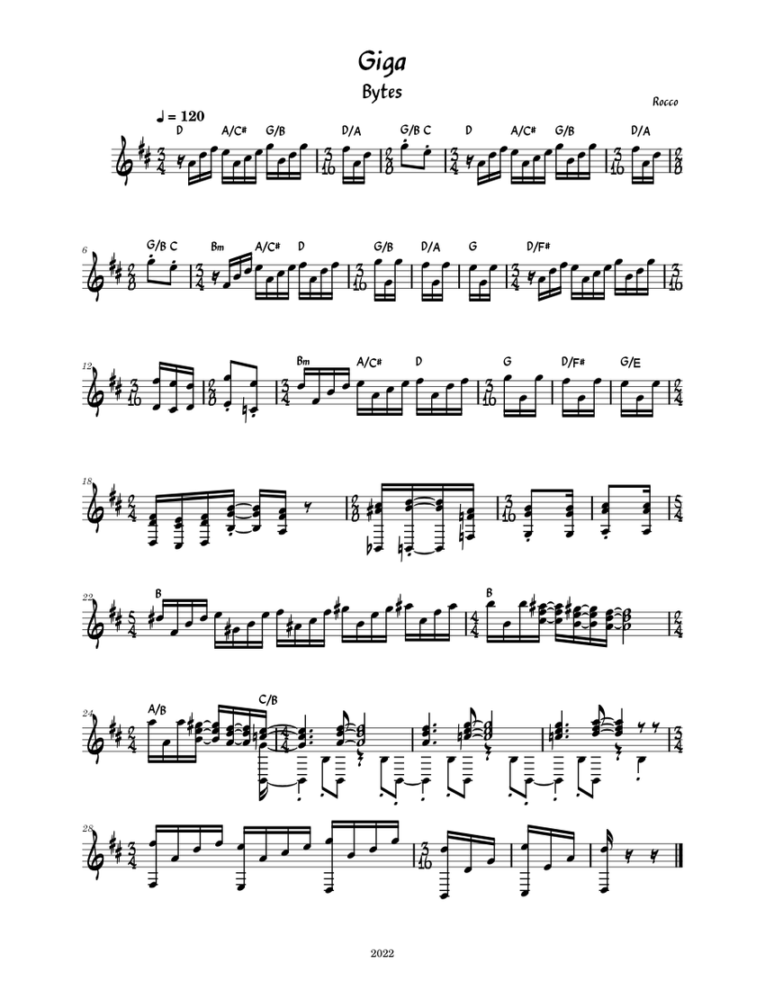 Giga Sheet music for Piano (Solo) | Musescore.com