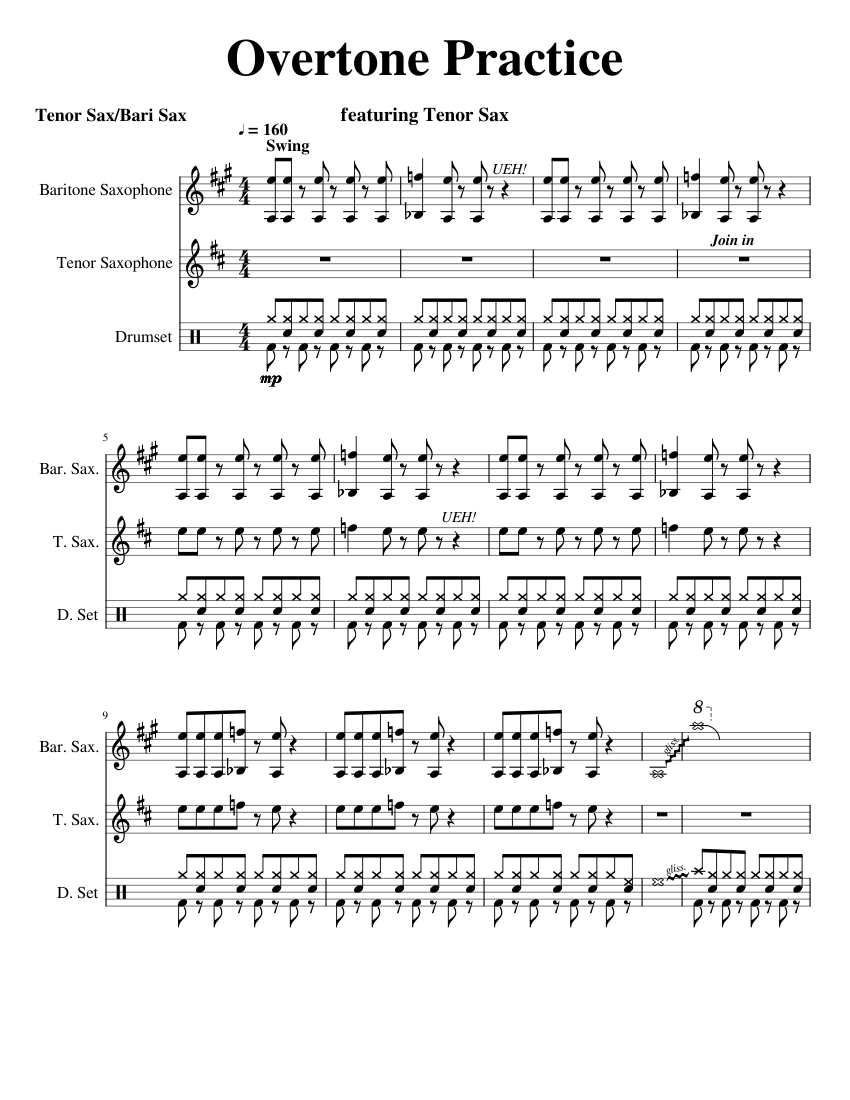 Overtone Practice (FINAL UPDATE) Sheet music for Saxophone tenor ...