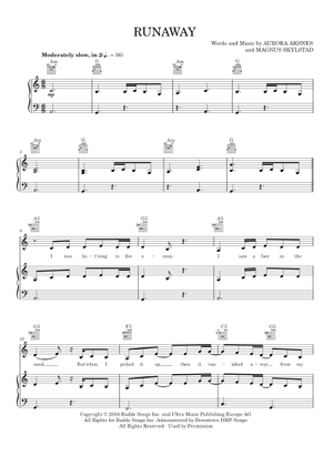 Runaway - AURORA Sheet Music with Chords for Piano (Solo) | MuseScore.com