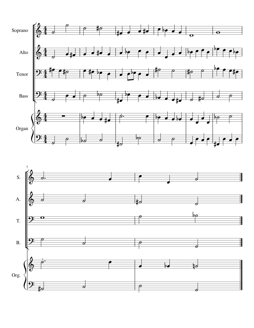 Choral Piece 1 Sheet music for Soprano, Alto, Tenor, Bass voice & more ...
