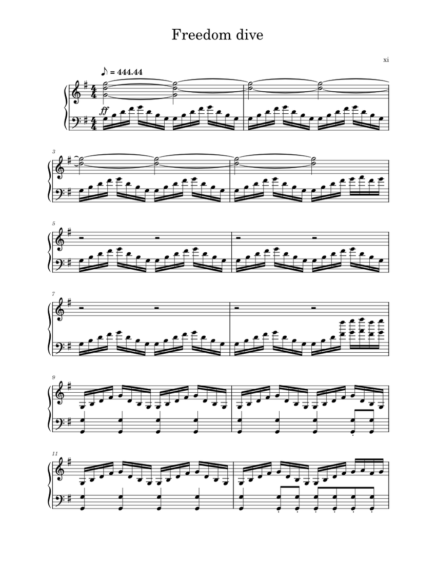 Freedom dive Sheet Music for Piano (Solo) | MuseScore.com