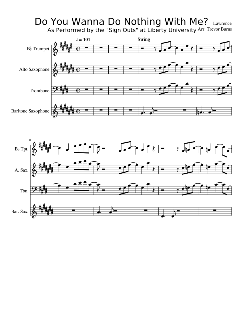 "Do You Wanna Do Nothing With Me?"- Lawrence- ("Sign Outs") Sheet Music ...