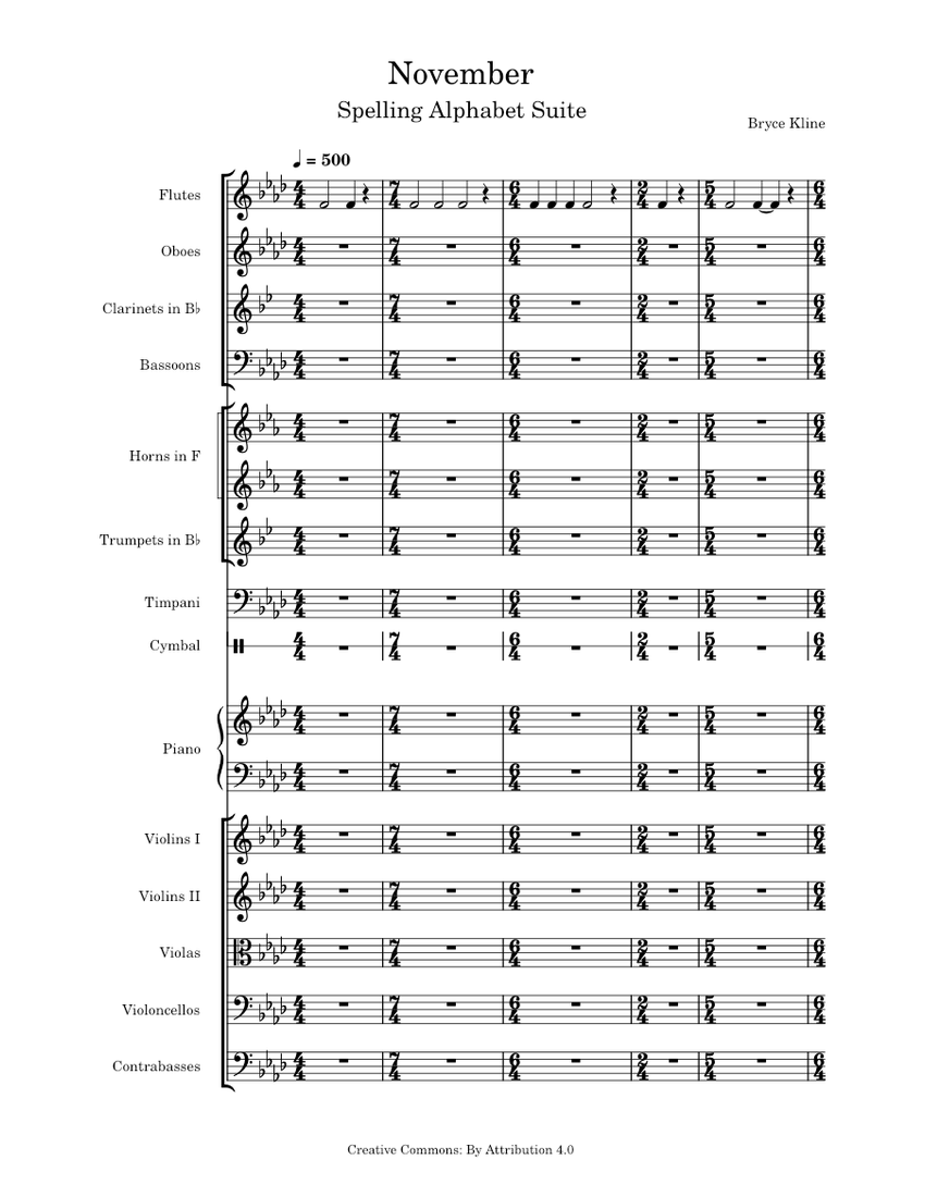 November Sheet music for Piano, Flute, Oboe, Clarinet in b-flat & more ...