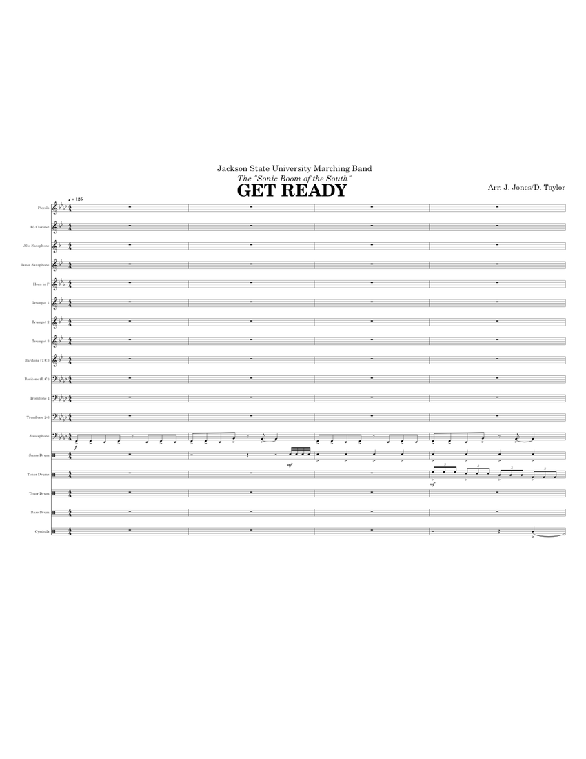 Get Ready (JSU) Sheet Music for Trombone, Euphonium, Flute piccolo ...