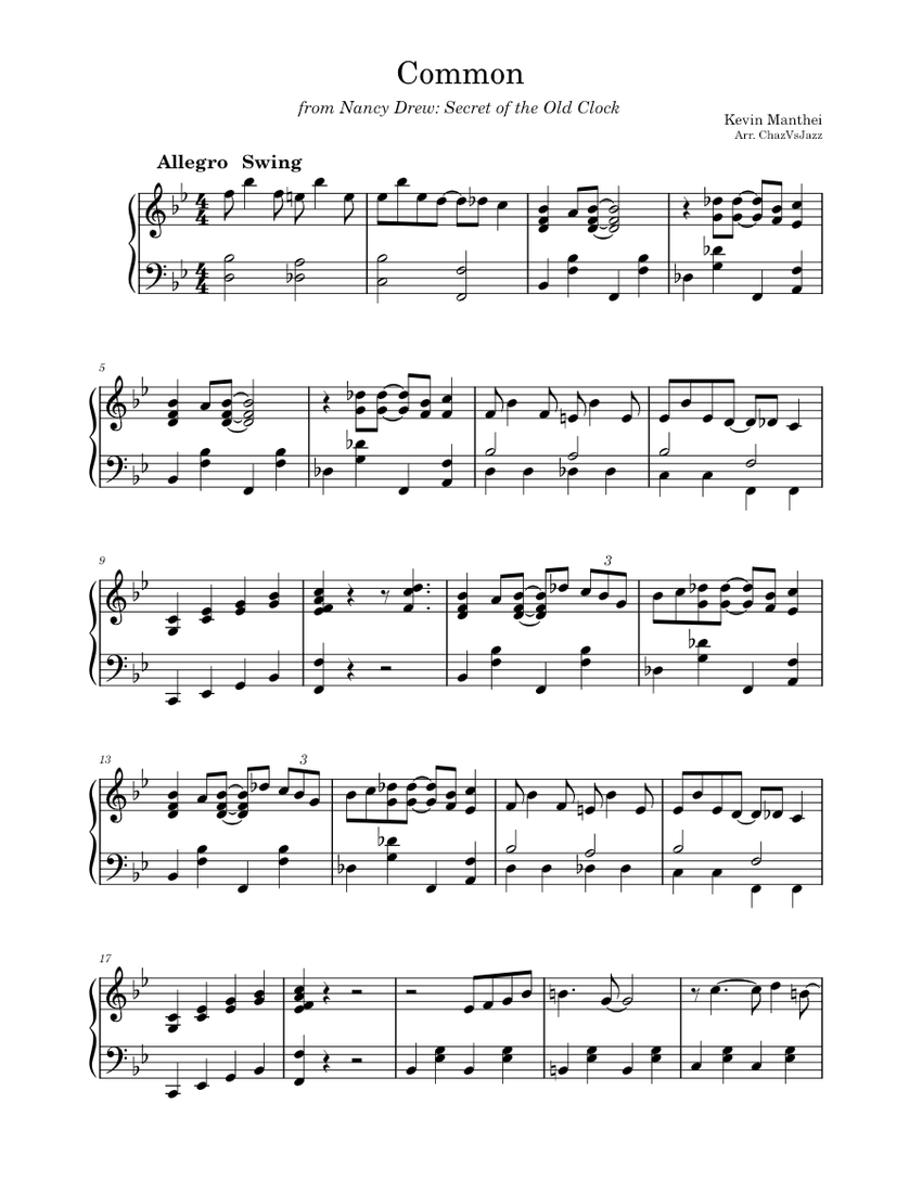 Common Sheet music for Piano (Solo) | Musescore.com