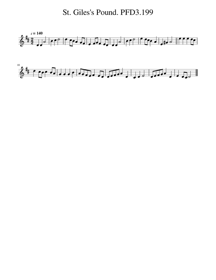 St. Giles's Pound. PFD3.199 Sheet music for Piano (Solo) Easy ...