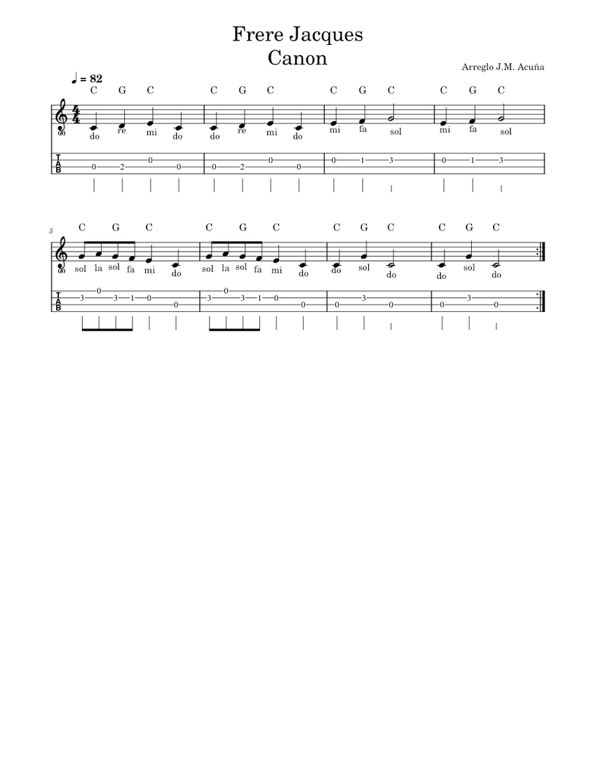 frère jacques chords