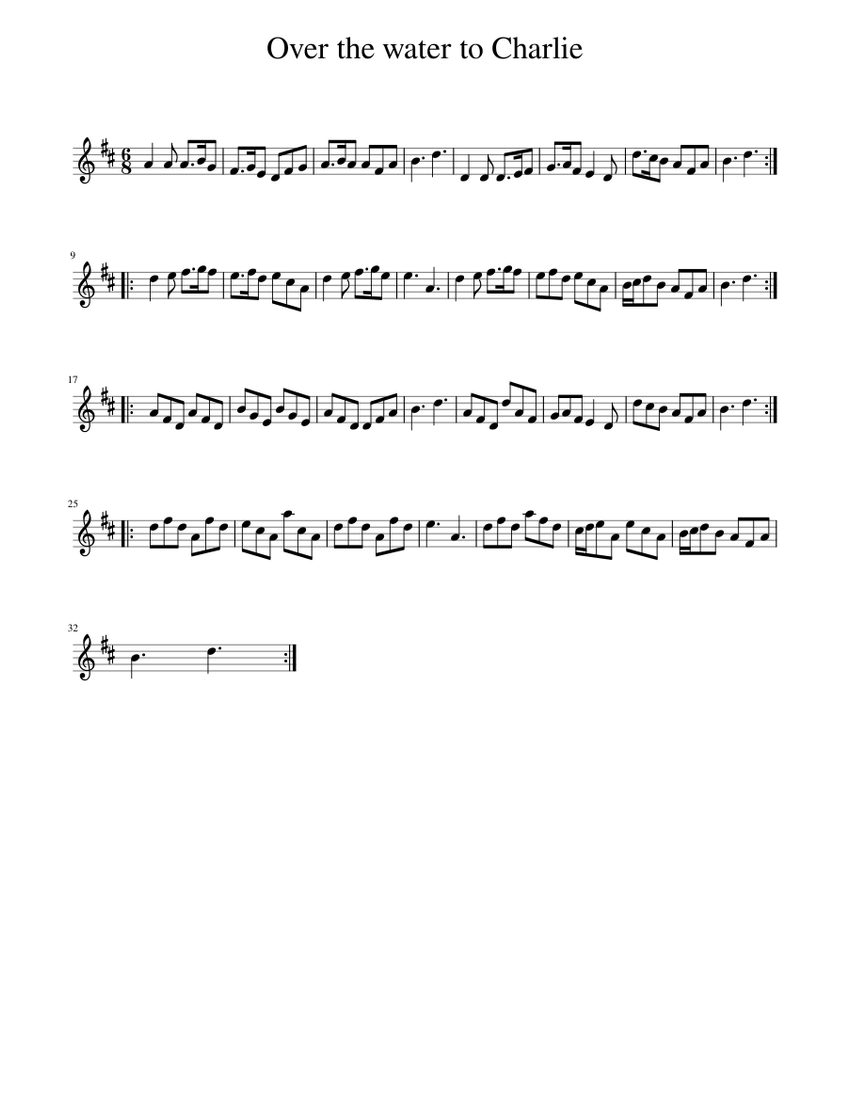Over the water to Charlie Sheet music for Piano (Solo) Easy | Musescore.com